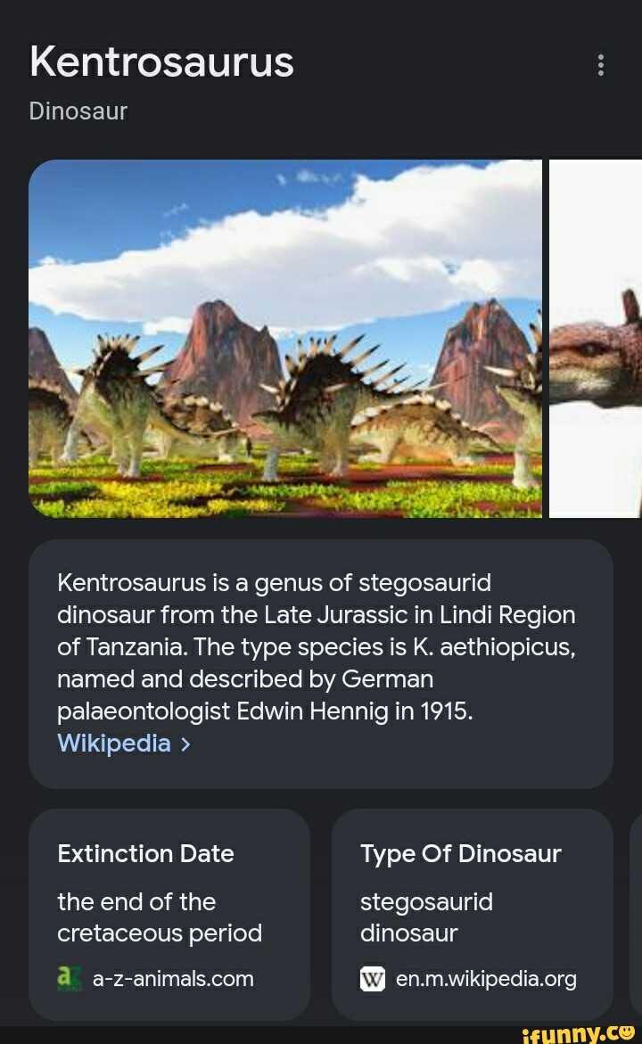 Kentrosaurus Dinosaur Kentrosaurus is a genus of stegosaurid dinosaur ...