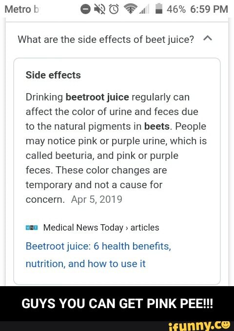 Metro ONO Fu E What are the side effects of beet juice? Drinking ...