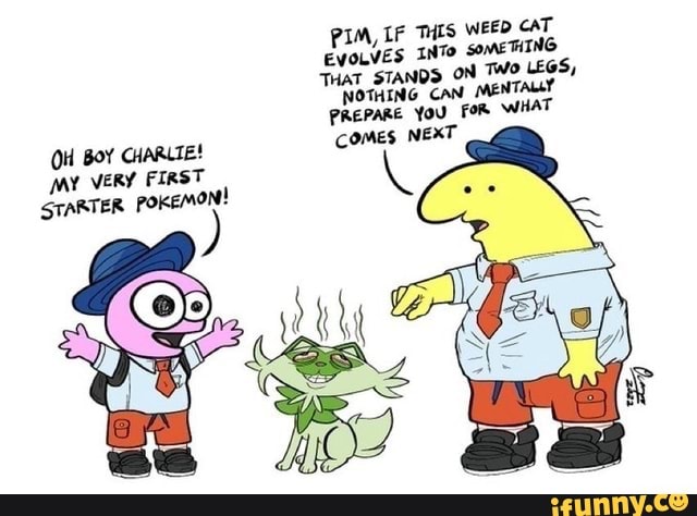 PIM, LF THES WEED CAT EVOLVES INTo SomETIING JHAT STANDS ON TWo LEGS ...