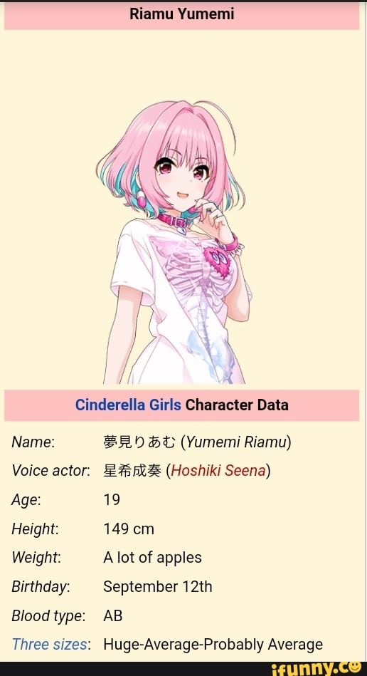 Riamu Yumemi Cinderella Girls Character Data Name: BRO (Yumemi emu ...