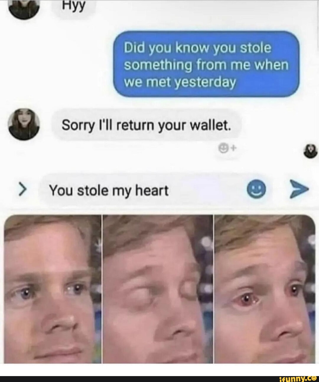 Did you know you stole something from me when we met yesterday Sorry I ...