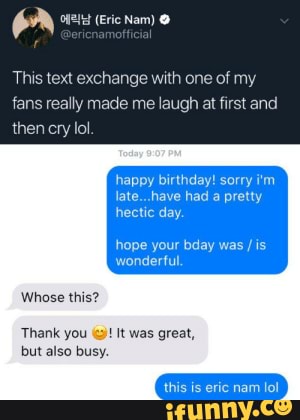 Celebrity texts one of his fans - This text exchange with one of my ...