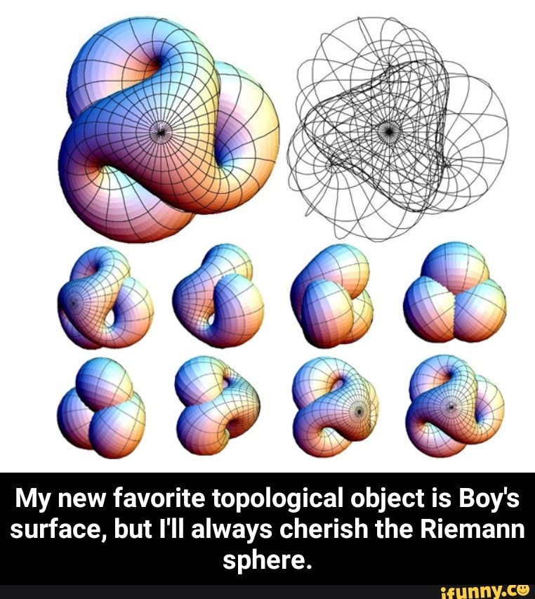 My new favorite topological object is Boy's surface, but I'll always cherish the Riemann sphere ...
