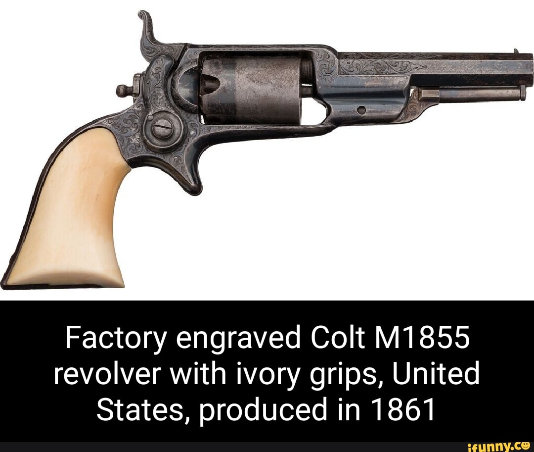 Factory engraved Colt M1855 revolver with ivory grips, United States ...