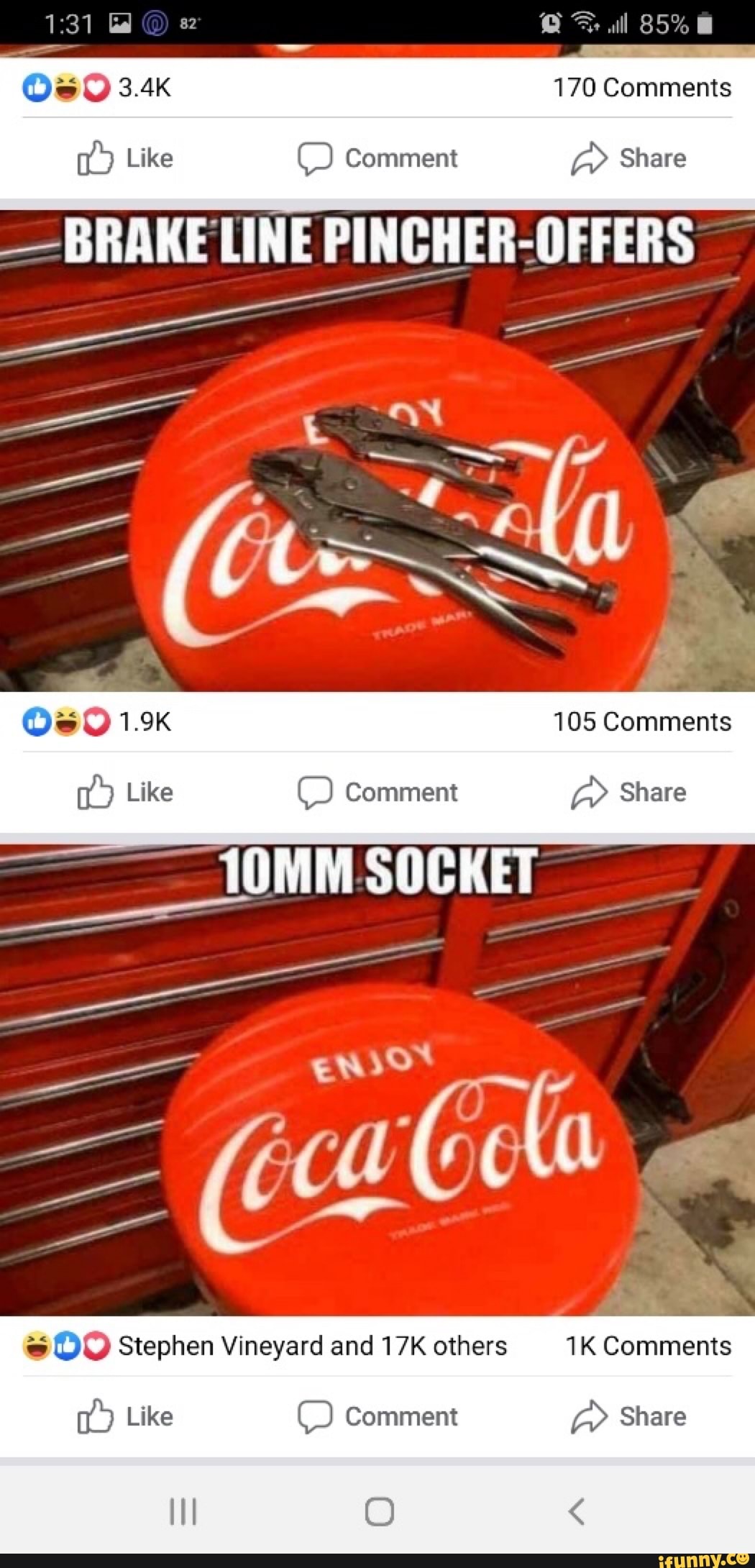 BRAKE LINE PINCHER-OFFERS DO Stephen Vineyard and others Comments - iFunny