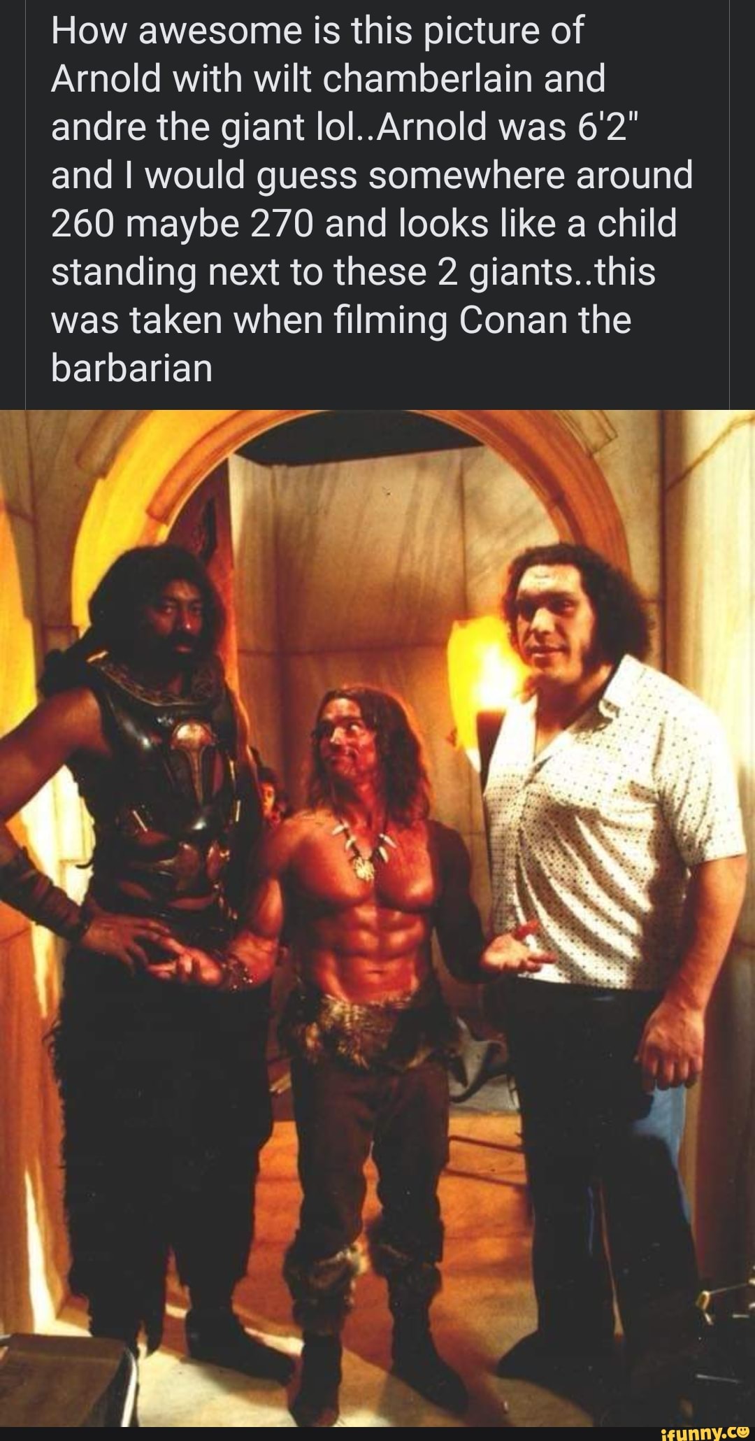 How awesome is this picture of Arnold with wilt chamberlain and andre ...