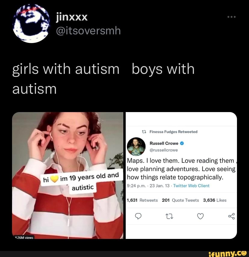 Girls with autism boys with autism Russell Crows 4 Maps. love I love ...