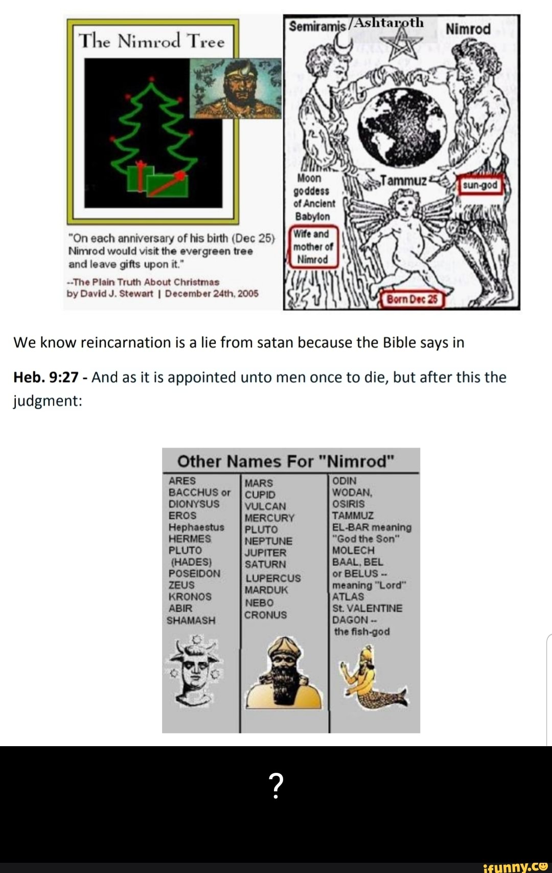 Nimrod goddess of Ancient The Nimrod Tree "On each anniversary of his ...