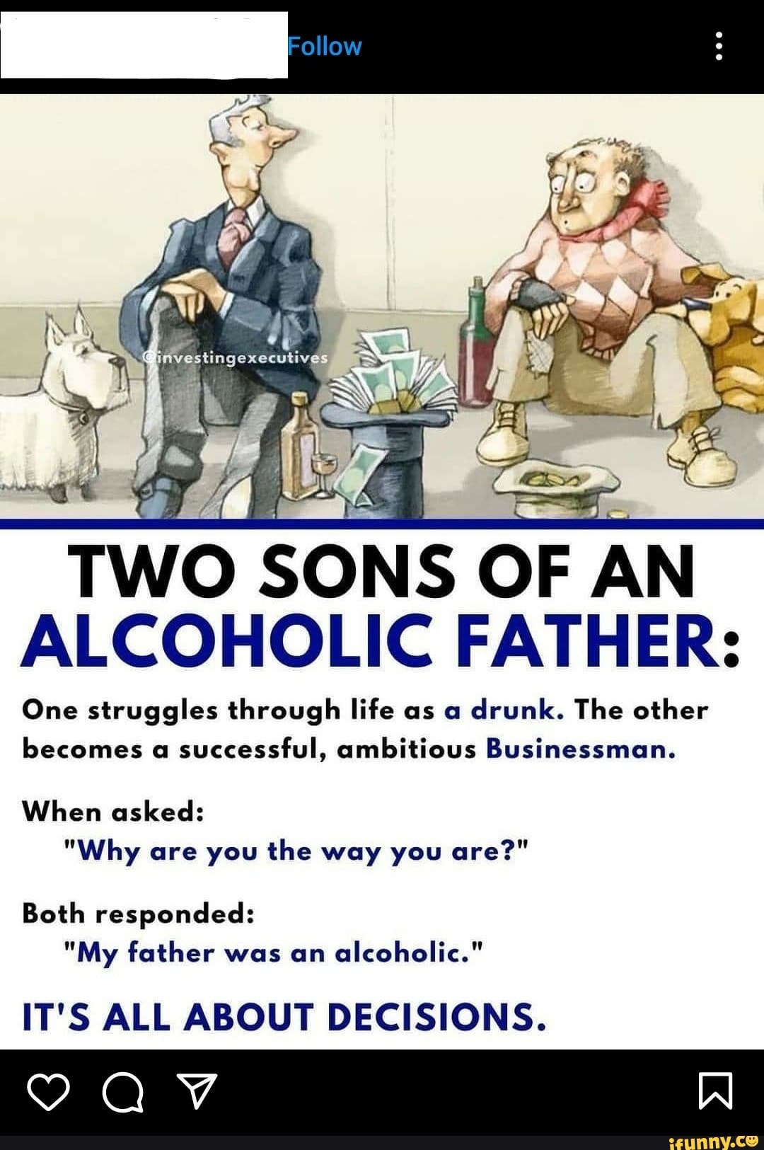 TWO SONS OF AN ALCOHOLIC FATHER: One struggles through life life as a ...