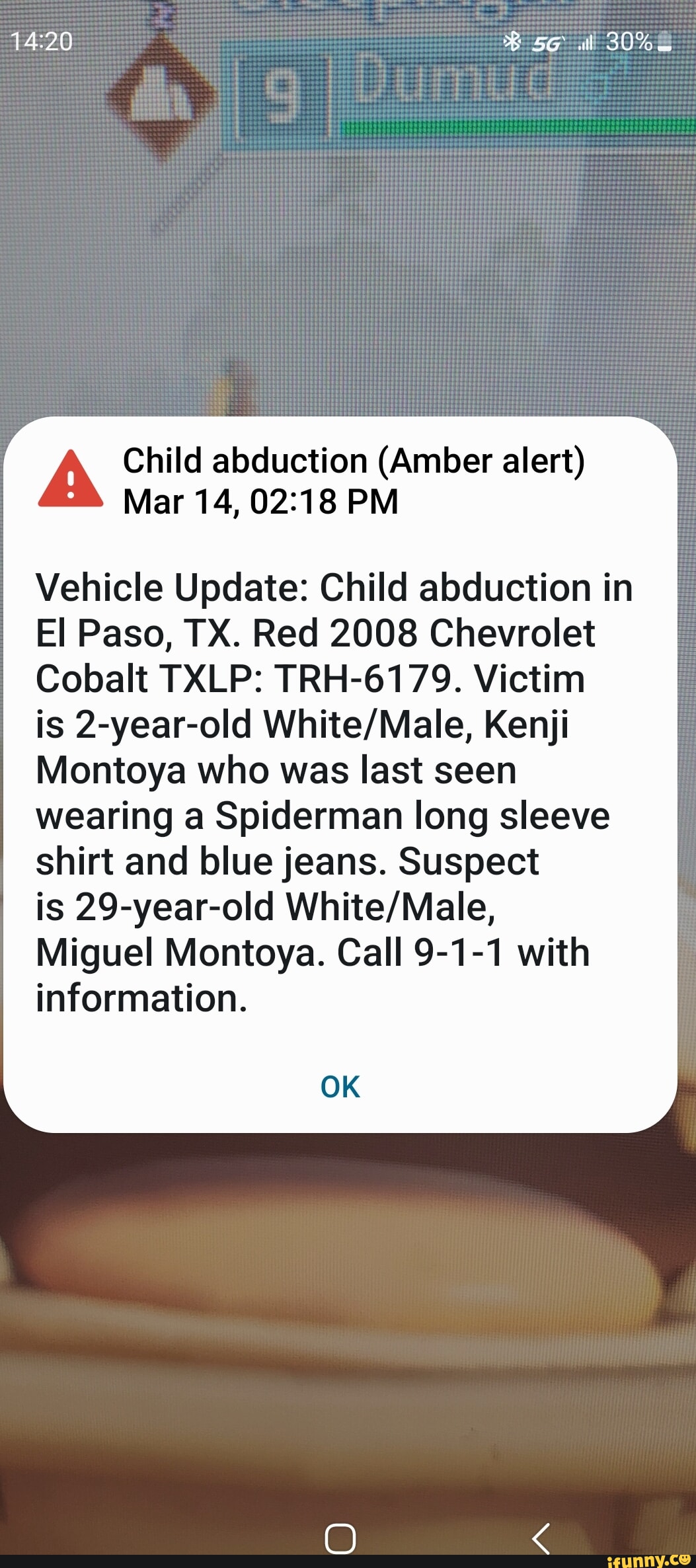 Child abduction (Amber alert) Mar 14, PM Vehicle Update: Child ...