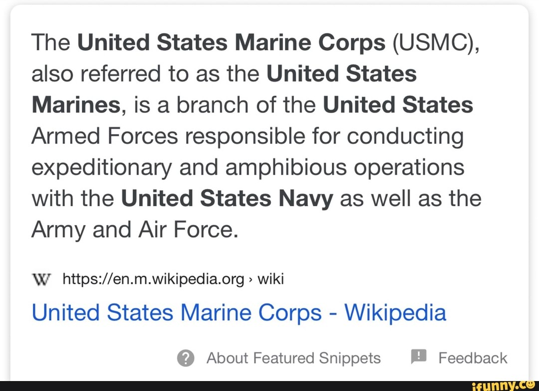 The United States Marine Corps (USMC), also referred to as the United ...