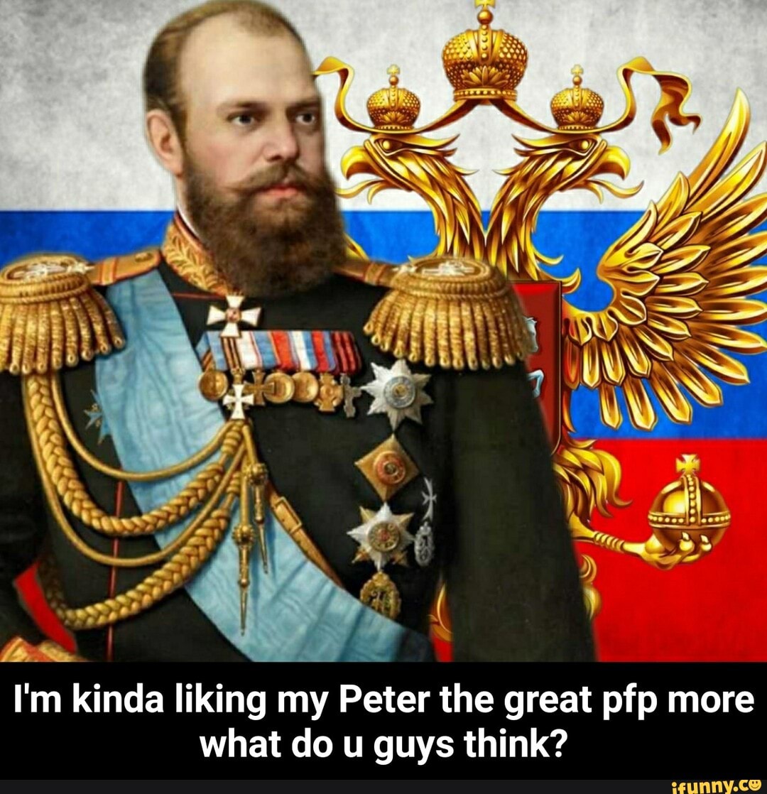 I'm kinda liking my Peter the great pfp more what do u guys think? - I ...