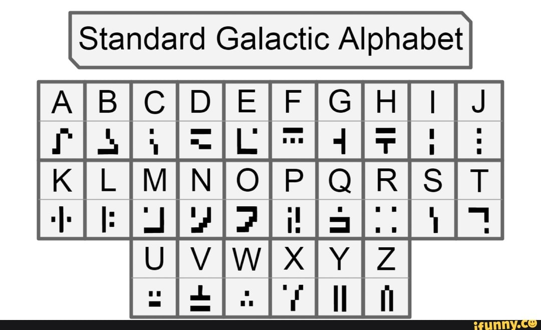 Standard Galactic Alphabet - iFunny