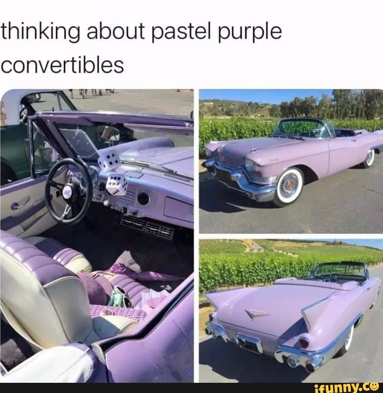 Thinking about pastel purple convertibles - iFunny