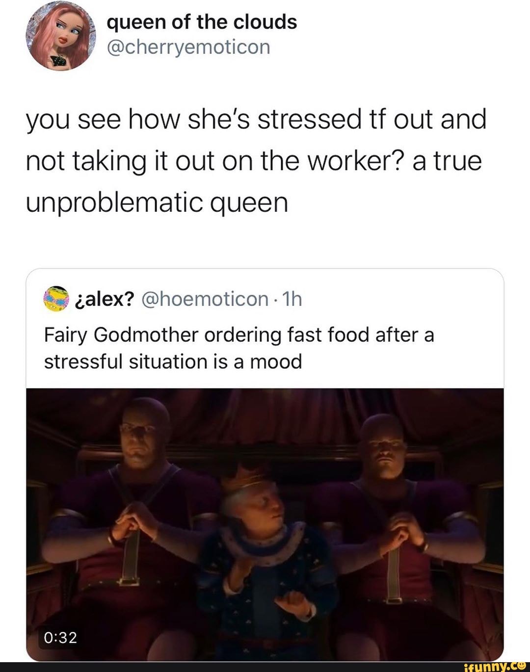 You see how she's stressed tf out and not taking it out on the worker ...