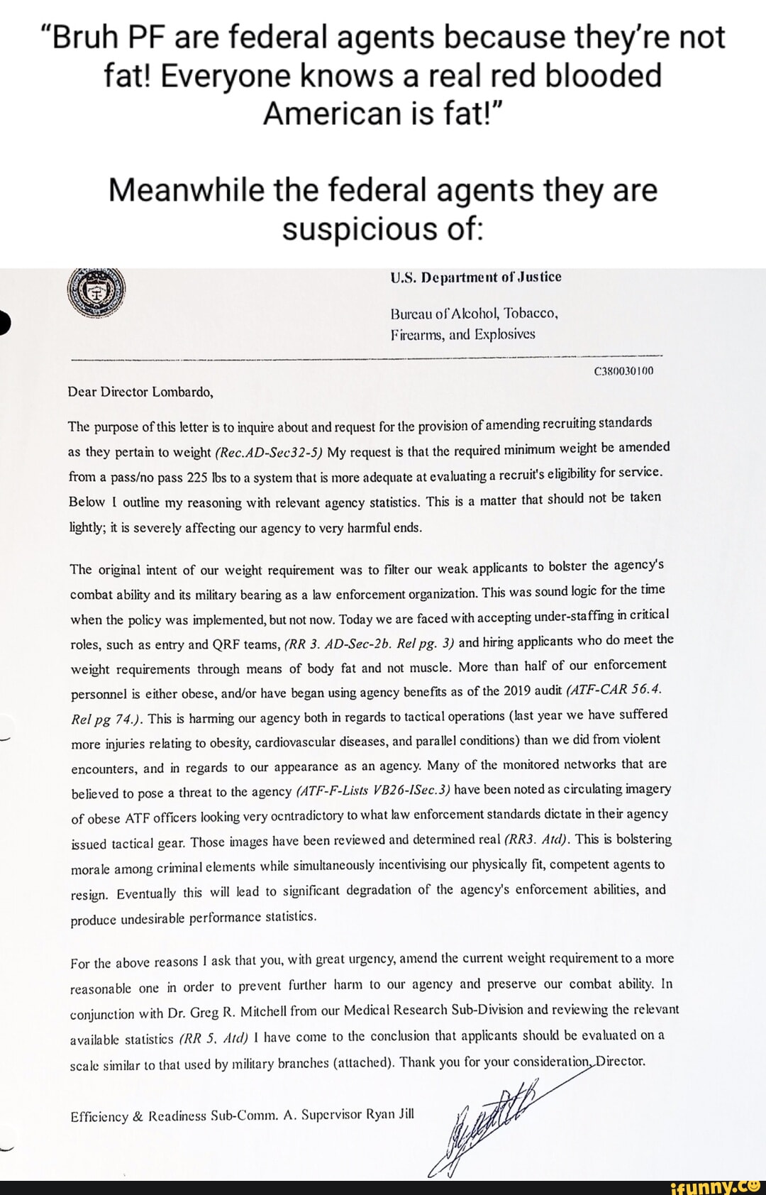 "Bruh PF are federal agents because they're not fat! Everyone knows a ...