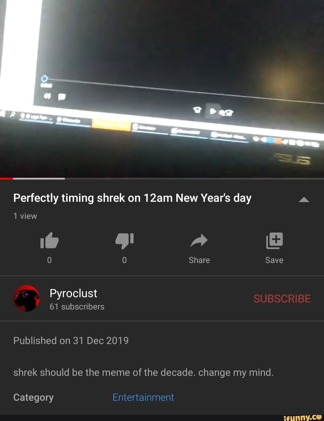 Perfectly timing shrek on 12am New Year's day shrek should be the meme ...