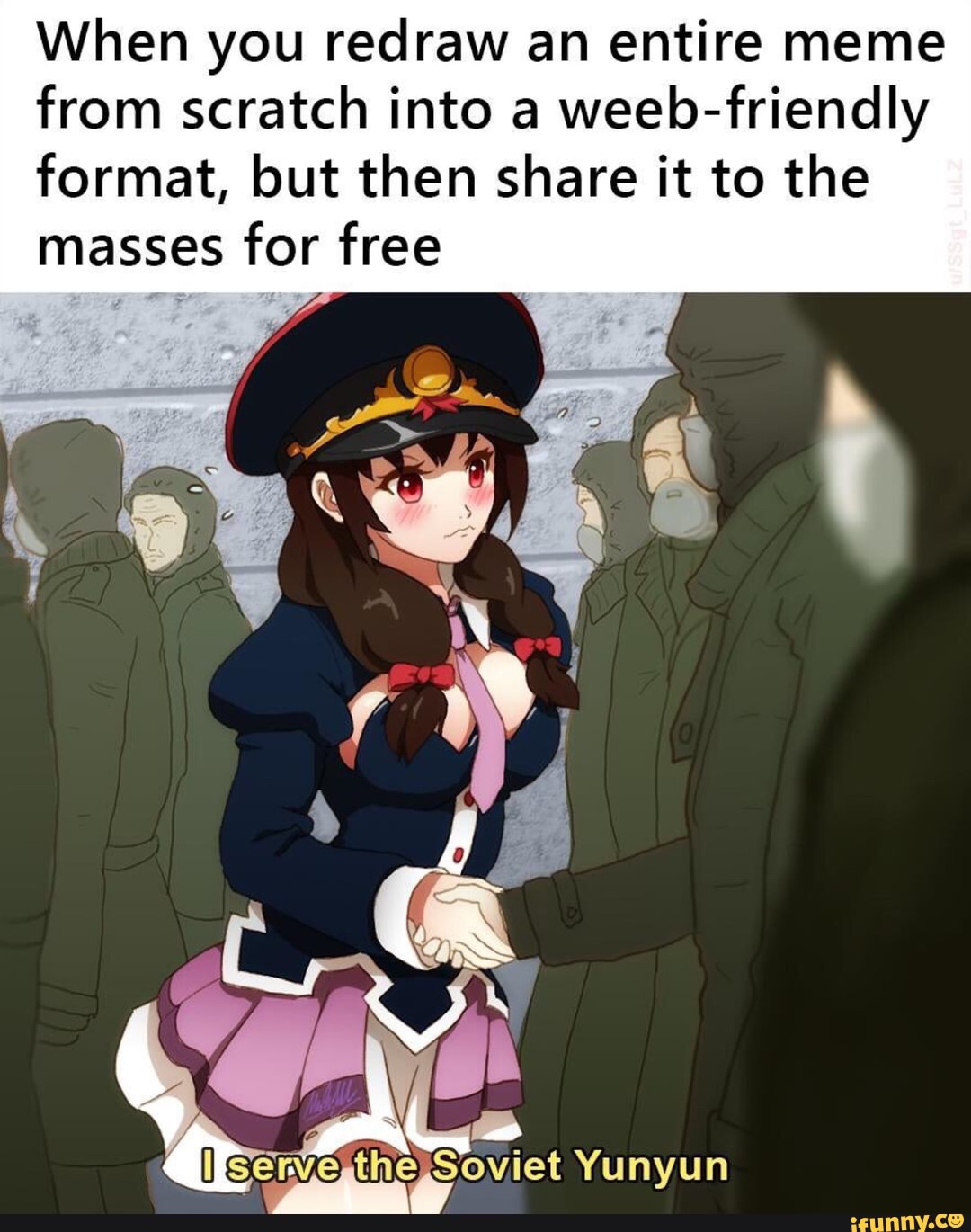 When you redraw an entire meme from scratch into a weeb-friendly format ...