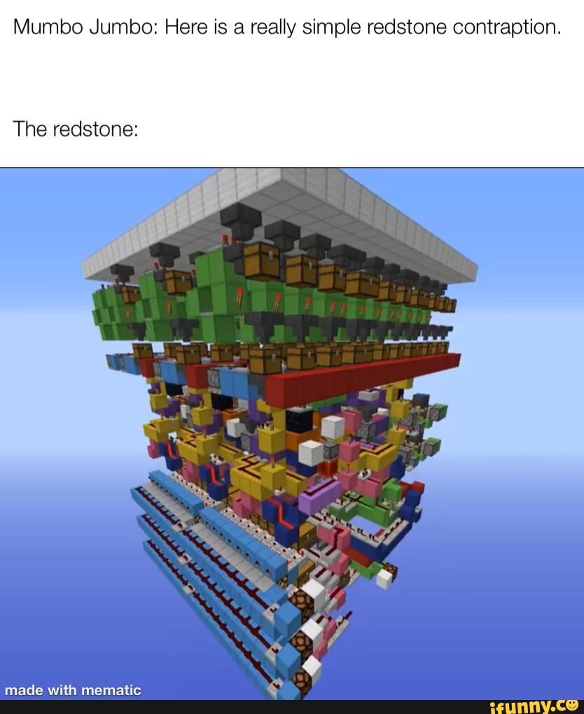 Mumbo Jumbo: Here is a really simple redstone co raption. The redstone ...