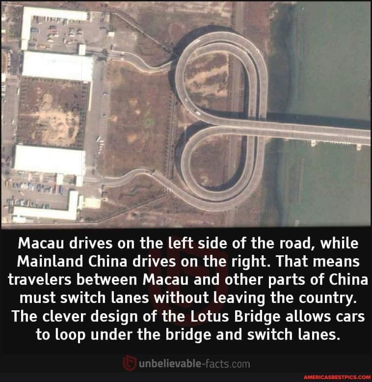 Macau drives on the left side of the road, while Mainland China drives ...