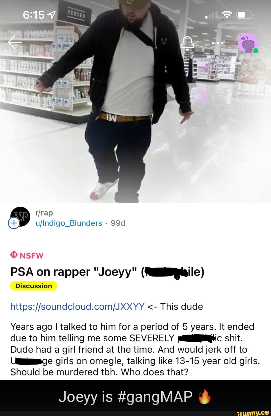 Rap uflndigo Blunders NSFW PSA on rapper "Joeyy" (REiReile) Discussion ...