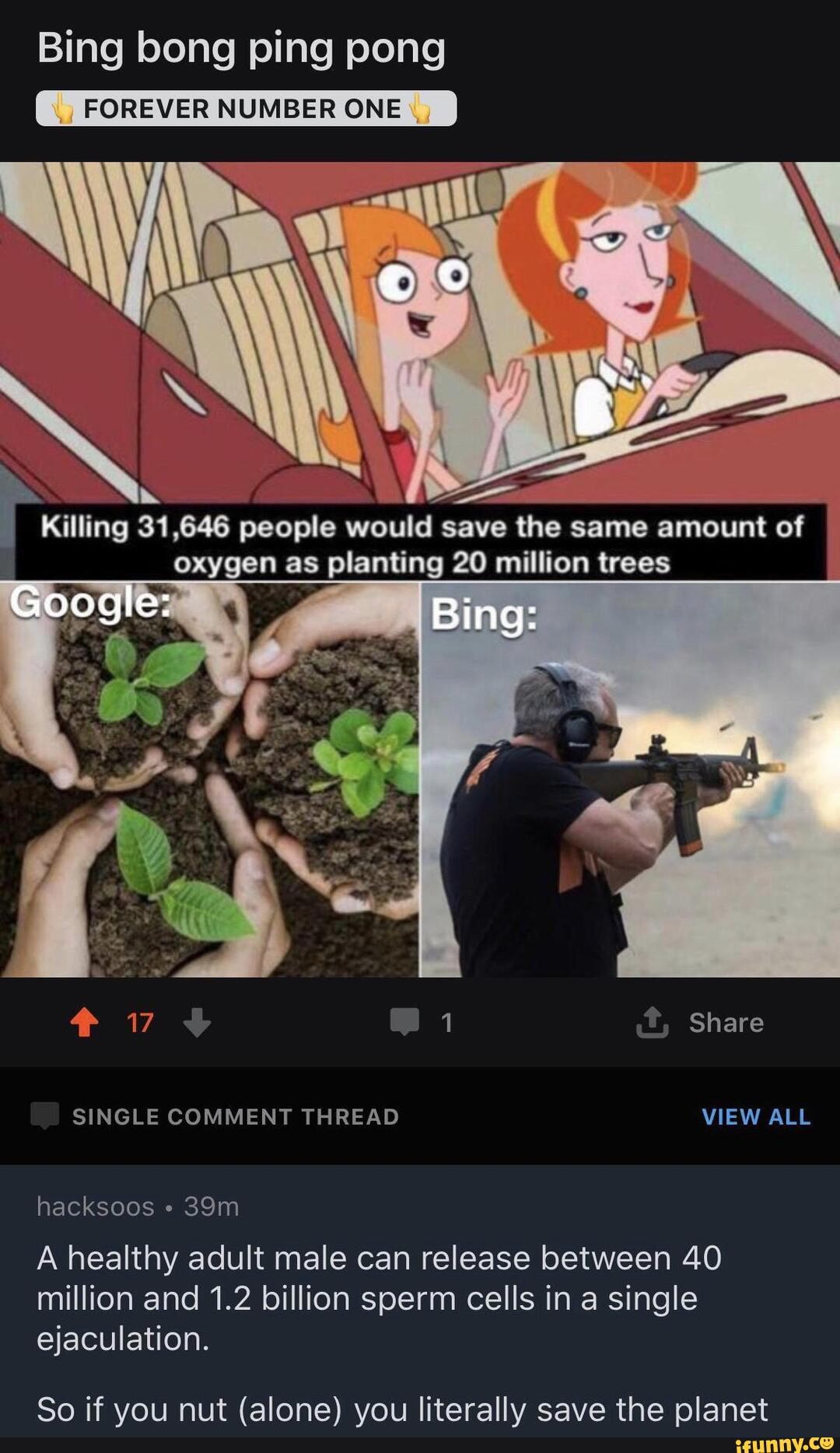 Bing bong ping pong h Killing 31,646 people would save the same amount ...