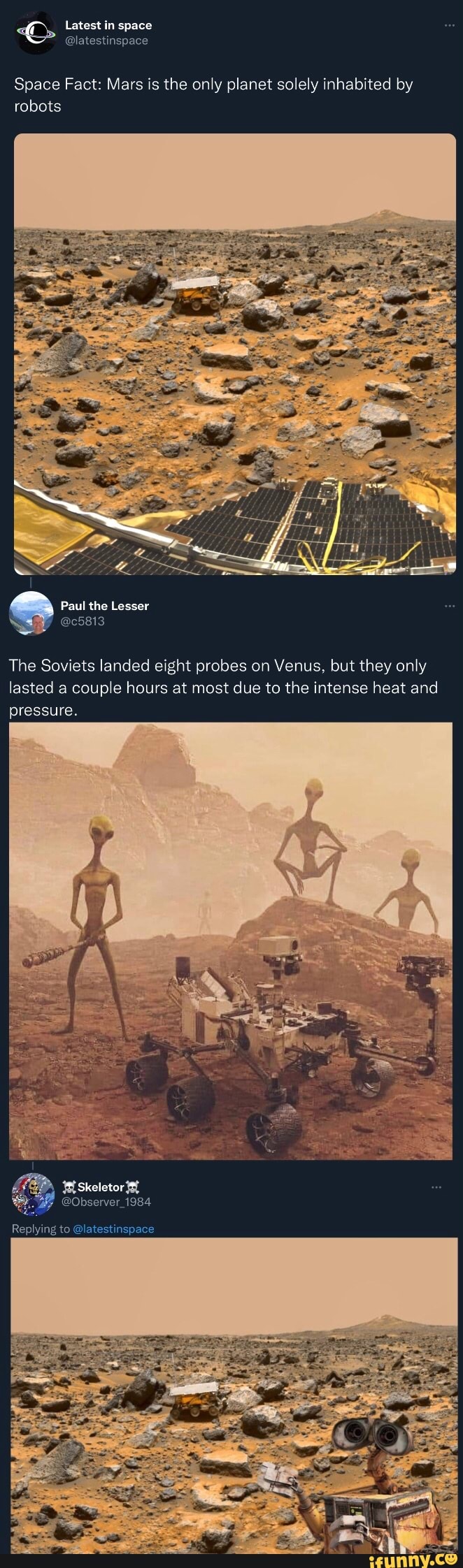 Latest in space Space Fact: Mars is the only planet solely inhabited by ...