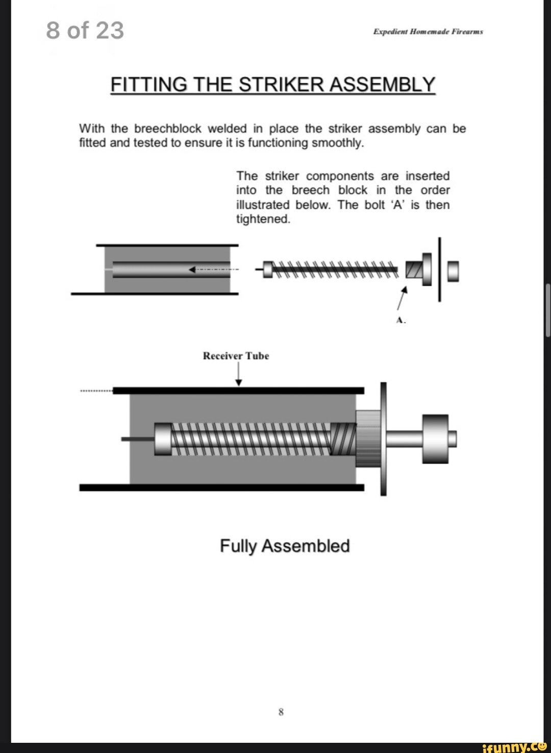 FITTING THE STRIKER ASSEMBLY With the breechblock welded in place the ...