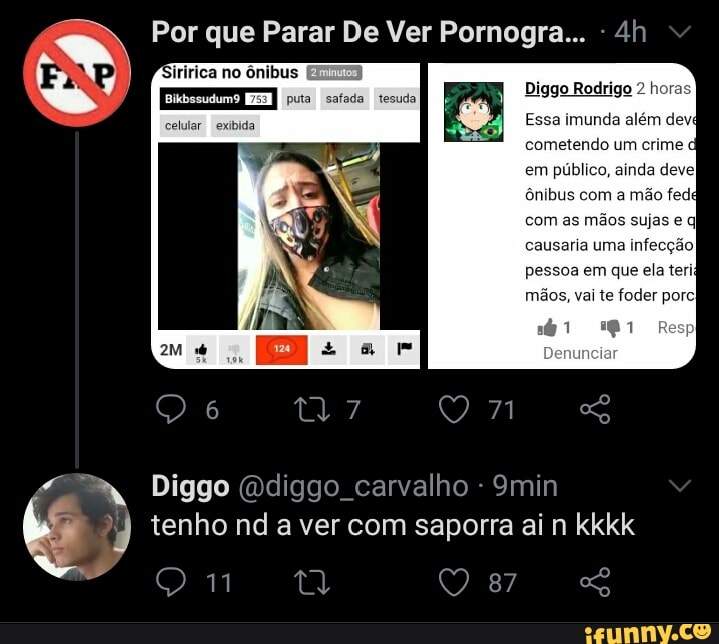 Por que Parar De Ver Pornogra... iririca no ônibus Diggo Rodrigo Essa ...