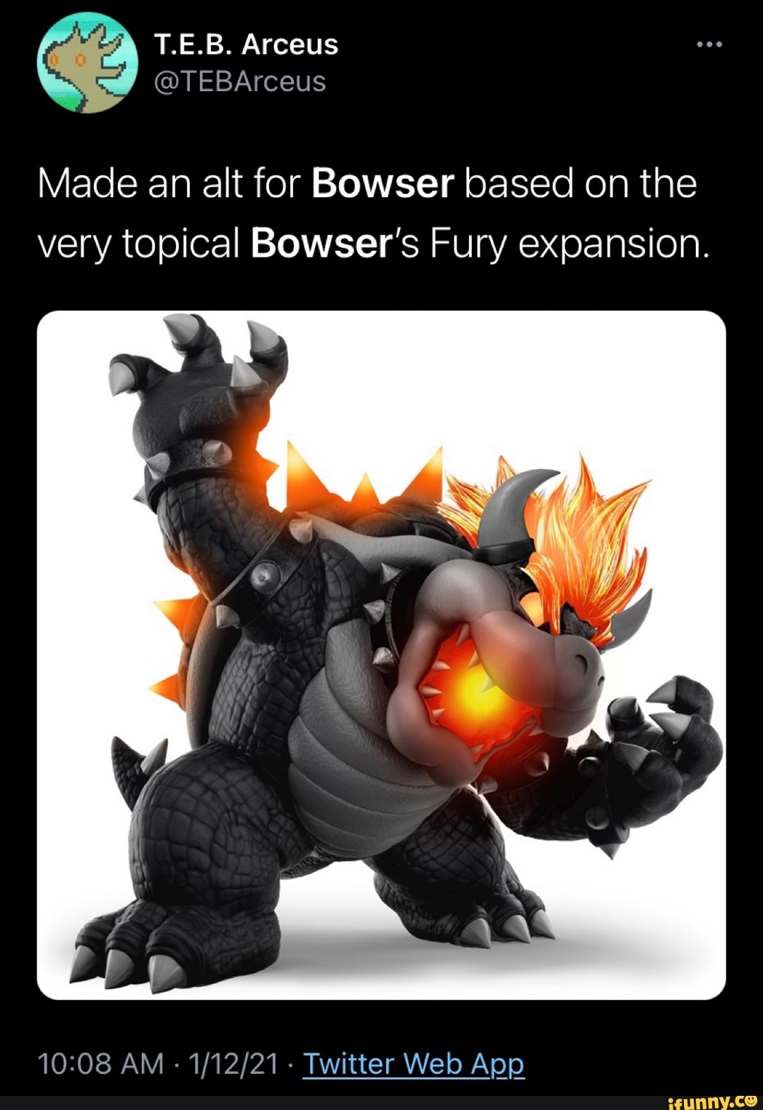 Made an alt for Bowser based on the very topical Bowser's Fury ...