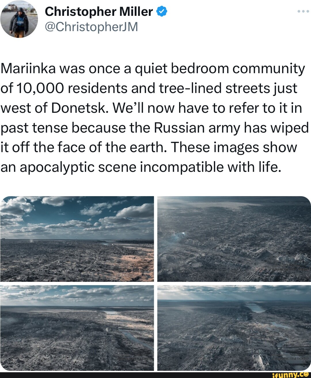 * Christopher Miller @ @ChristopherM Mariinka was once a quiet bedroom ...