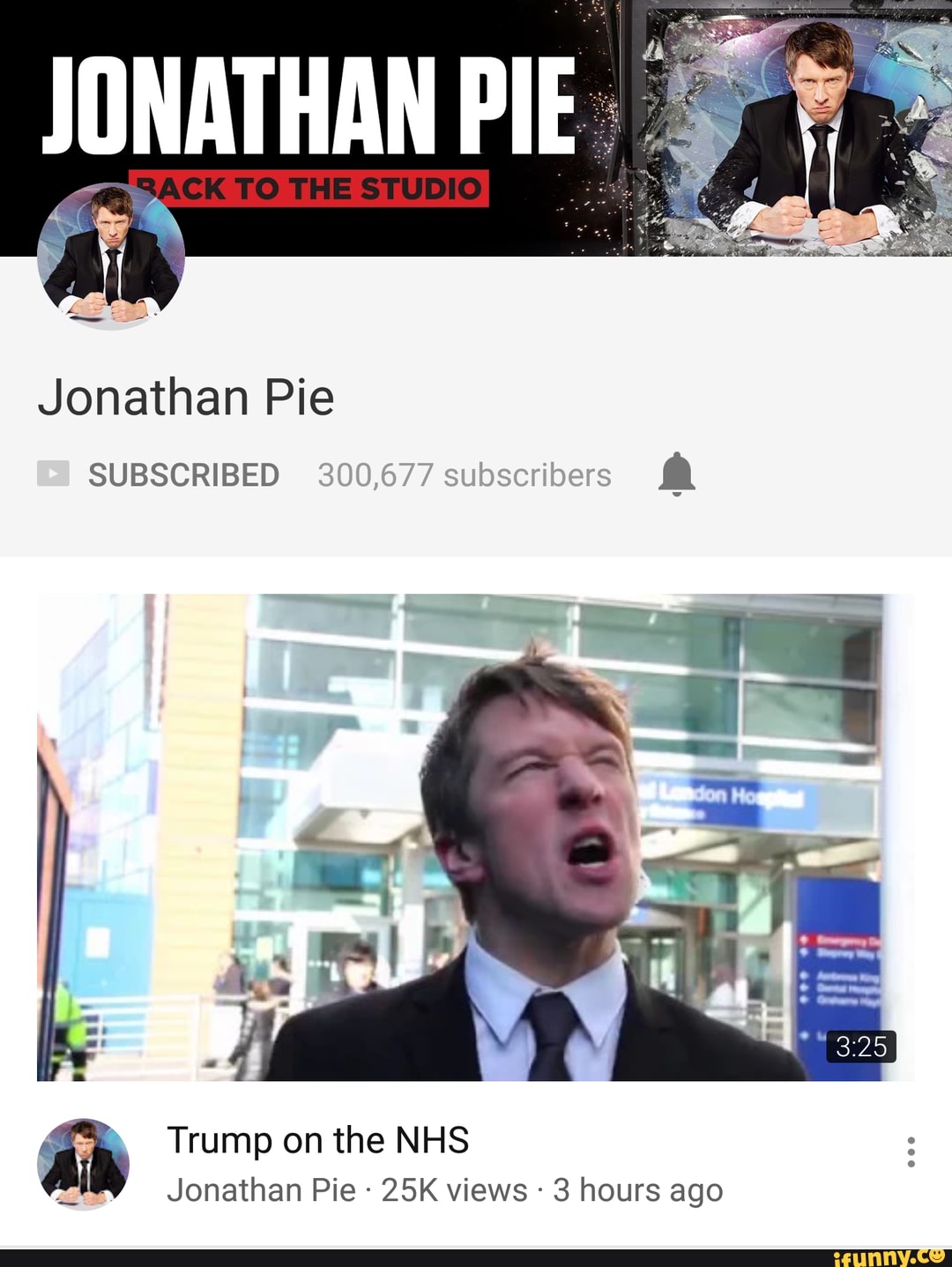 JONATHANPIE Jonathan Pie SUBSCRIBED Trump on the NHS Jonathan Pie views ...