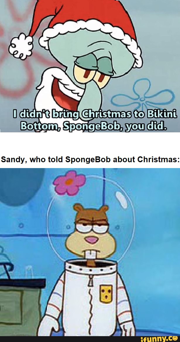 You Sandy, who told SpongeBob about Christmas: - iFunny