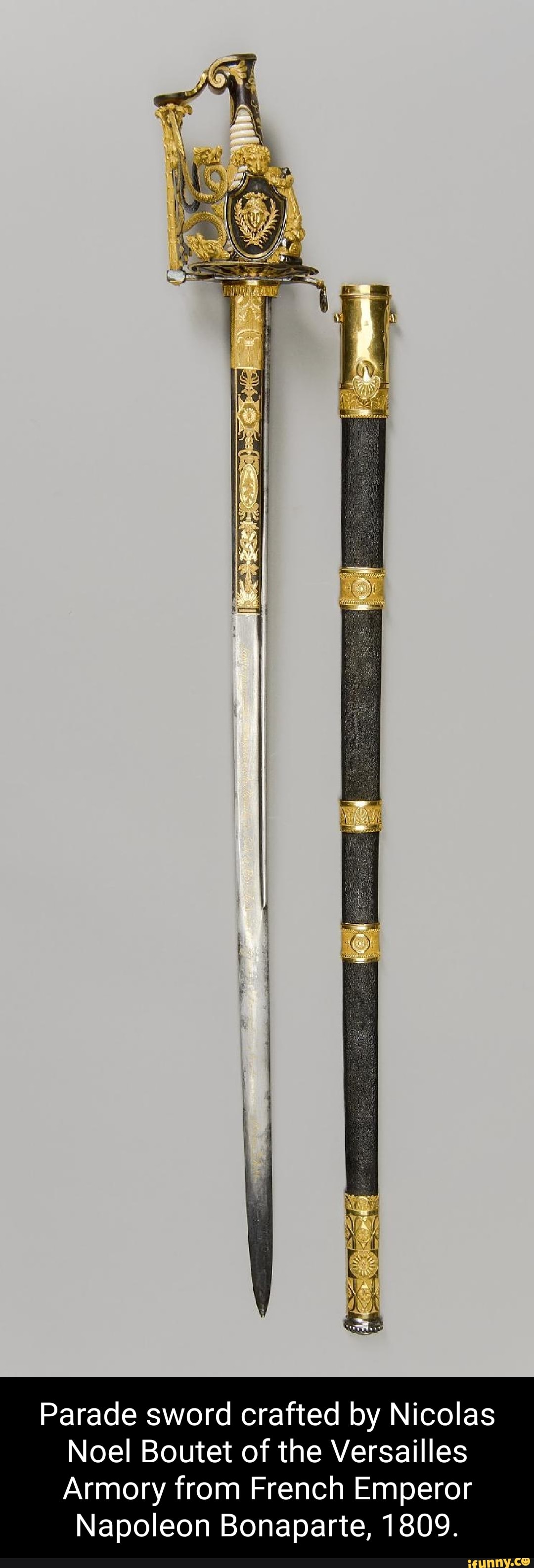 Parade sword crafted by Nicolas Noel Boutet of the Versailles Armory ...