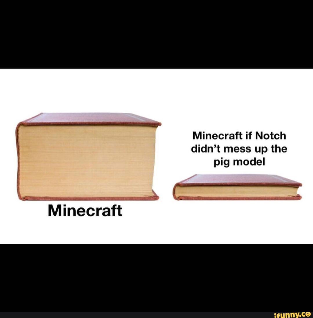 Minecraft if Notch didn't mess up the pig model Mine - iFunny