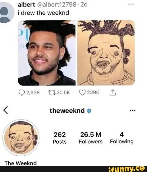 Albert @albert12798 i drew the weeknd I