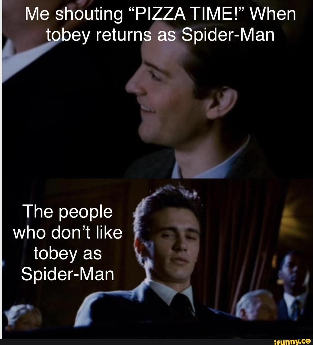 Me shouting "PIZZA TIME!" When ey return as Spider-Man The people who ...