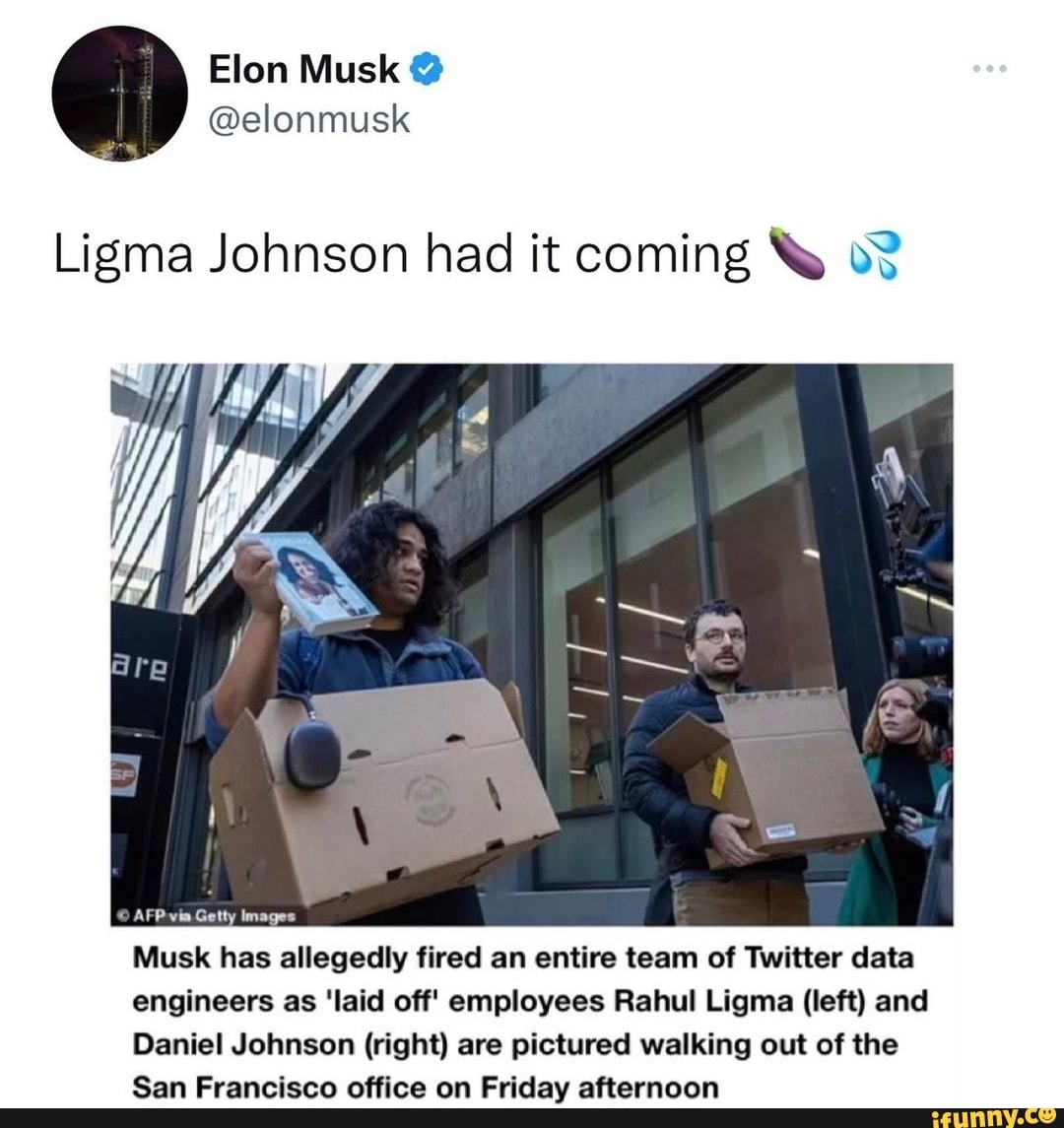 Elon Musk @elonmusk Ligma Johnson had it coming SS AFP via Getty Images ...