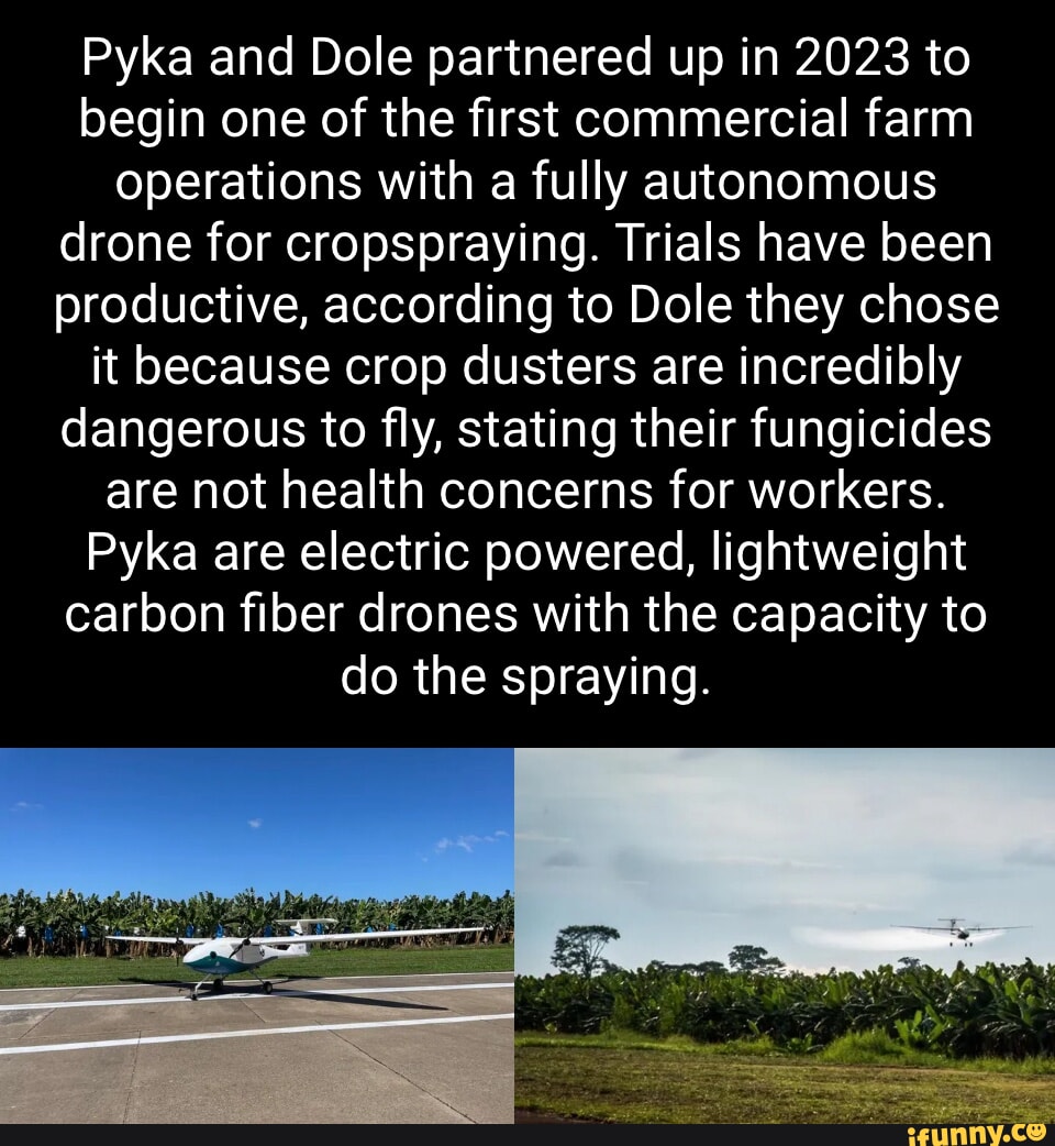 Pyka and Dole partnered up in 2023 to begin one of the first commercial ...