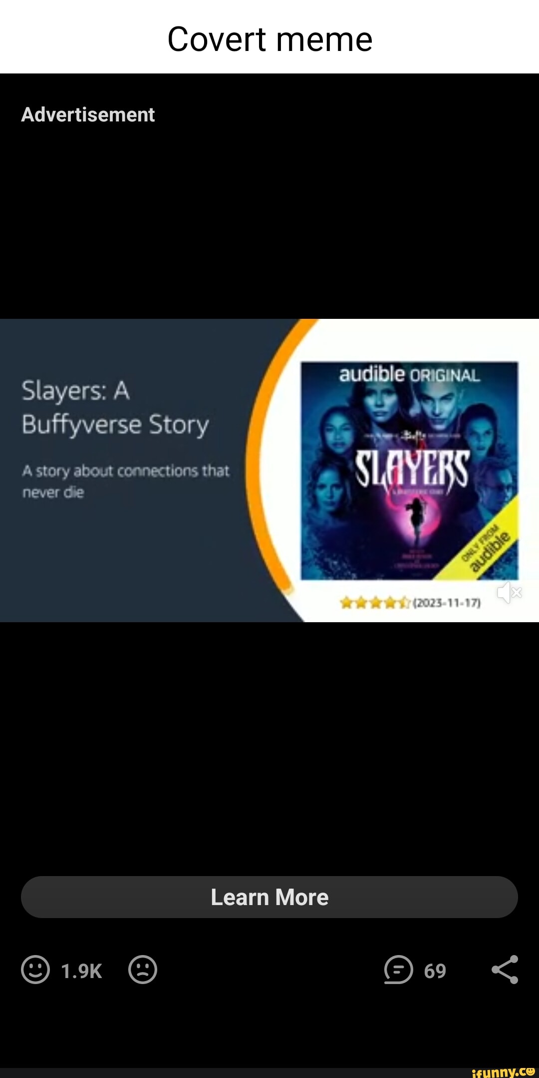 Covert meme Advertisement ORIGINAL Slayers: A Buffyverse Story A story ...