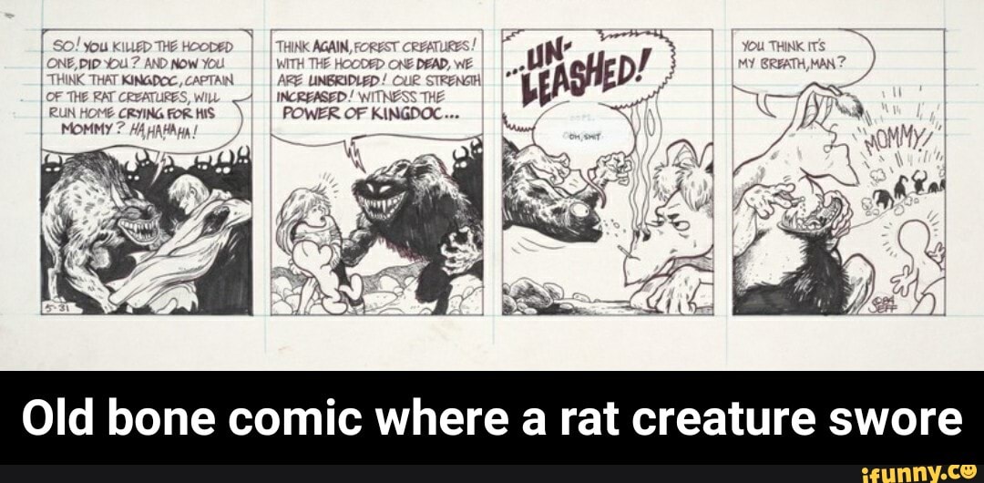 Old bone comic where a rat creature swore - Old bone comic where a rat ...