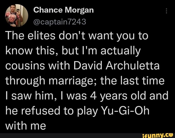 Chance Morgan @captain7243 The elites don't want you to know this, but ...