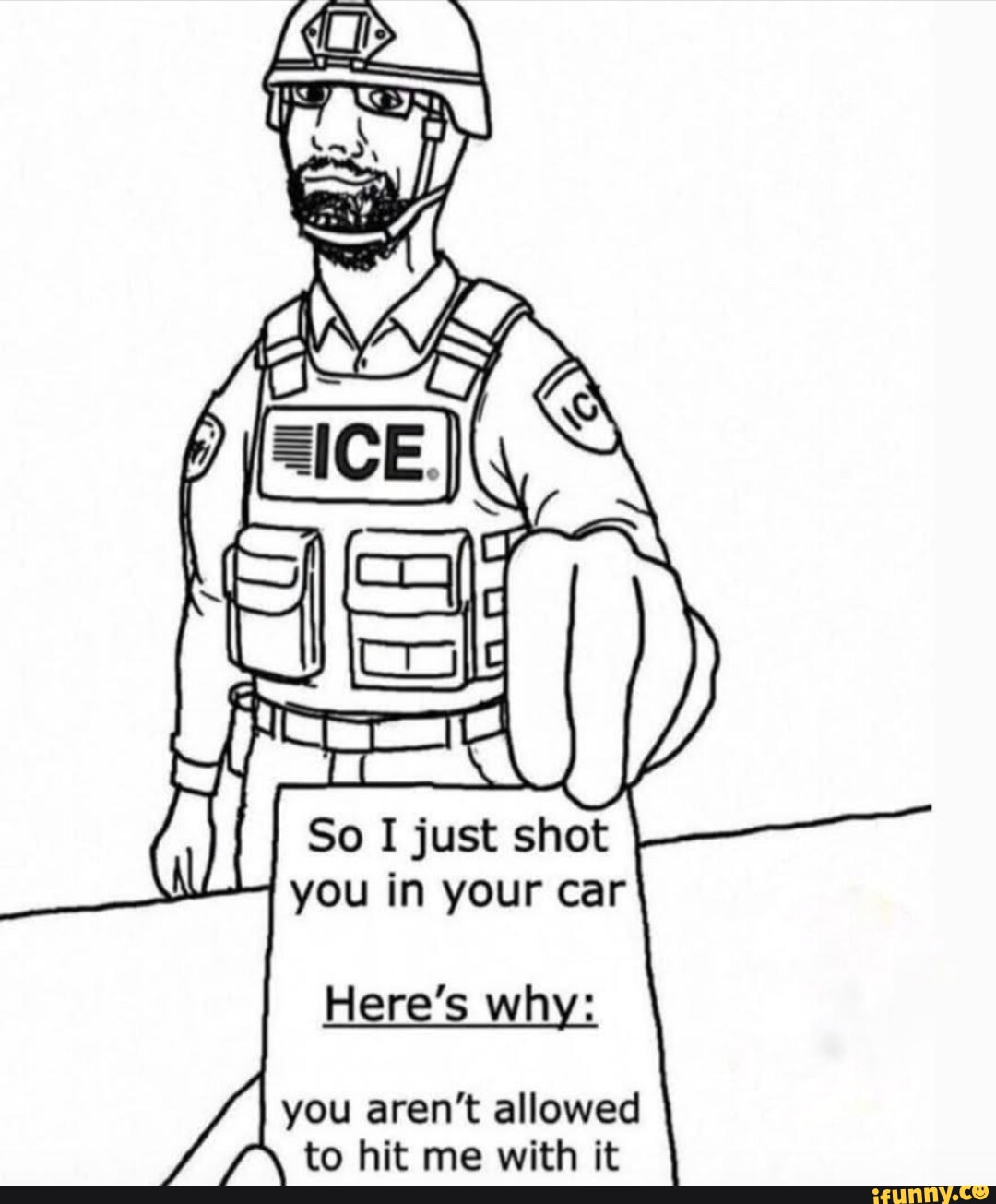 So I just shot you in your car Here's why: you aren't allowed to hit me ...