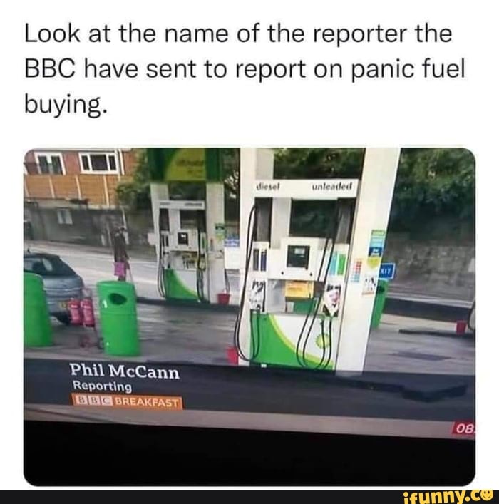 Look at the name of the reporter the BBC have sent to report on panic ...