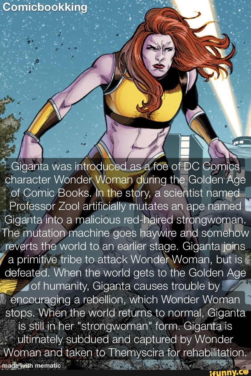 Comicbookking we Giganta was introduced as a foe of DC Camics character ...