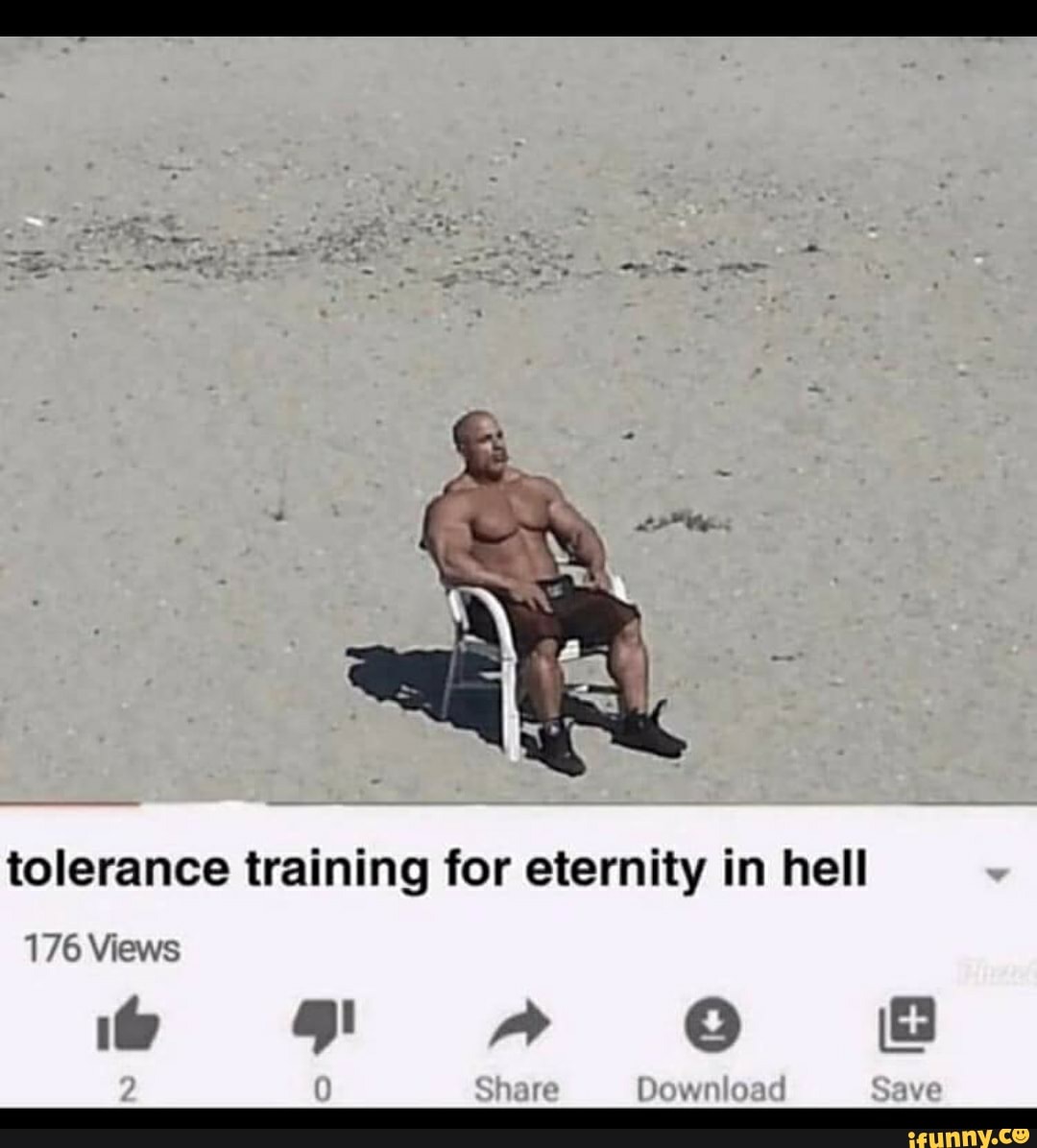 Tolerance training tor eternity in hell 176 Views 1@) Share Oown Save ...