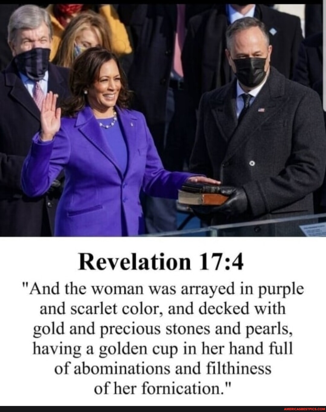 Revelation "And the woman was arrayed in purple and scarlet color, and ...
