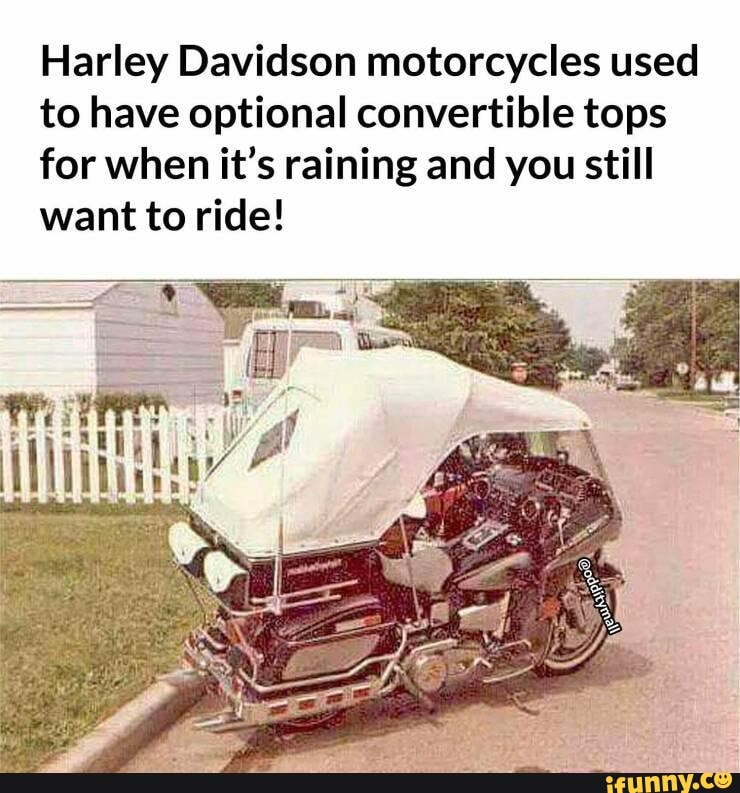 Harley Davidson motorcycles used to have optional convertible tops for ...