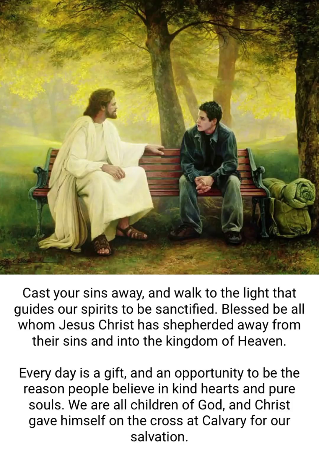 Jesus Walking Away With Child