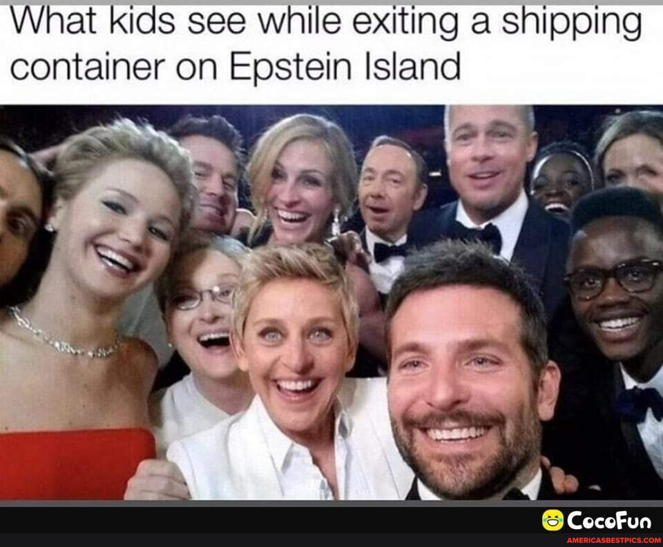 What kids see while exiting a shipping container on Epstein Island ...